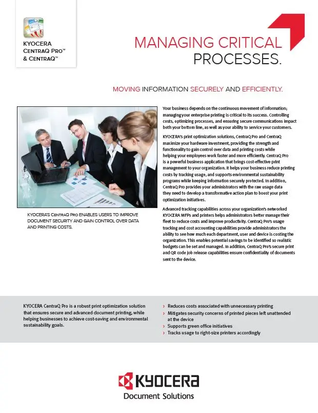 Kyocera Software Cost Control and Security Centraq Pro - Perfect Printz